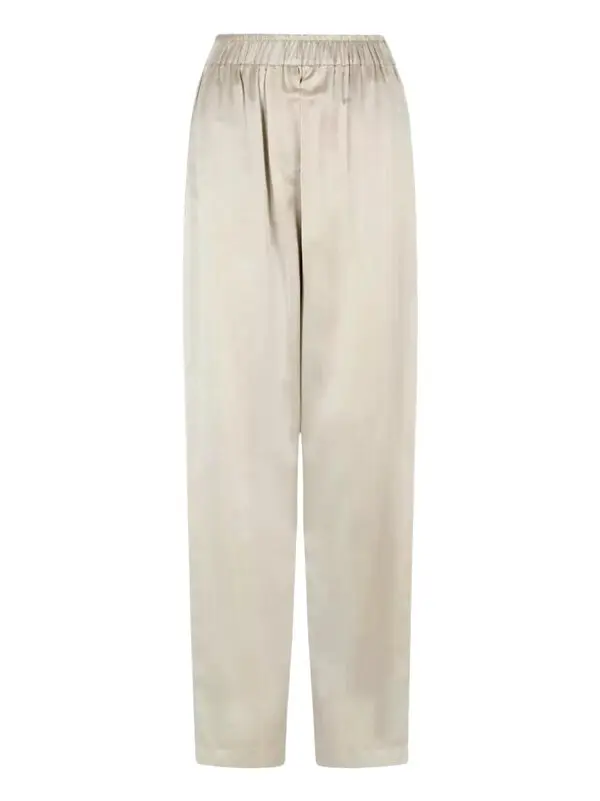 Giorgio Armani Elasticated Satin Trousers - Neutrals