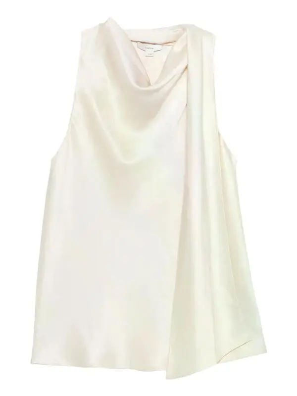 Vince Sleeveless Draped Top - Neutrals
