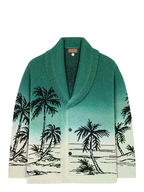 Alanui Wave Bloom Cardigan - Green