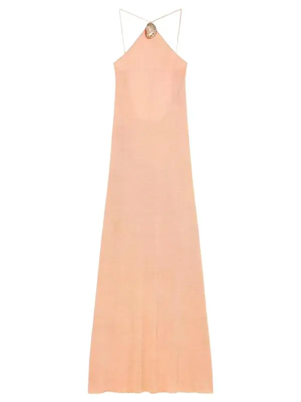 Alanui Halterneck Maxi Dress - Neutrals