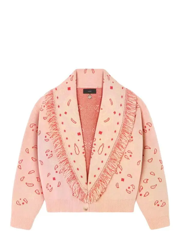 Alanui Bandana Jacquard Knit Cardigan - Pink