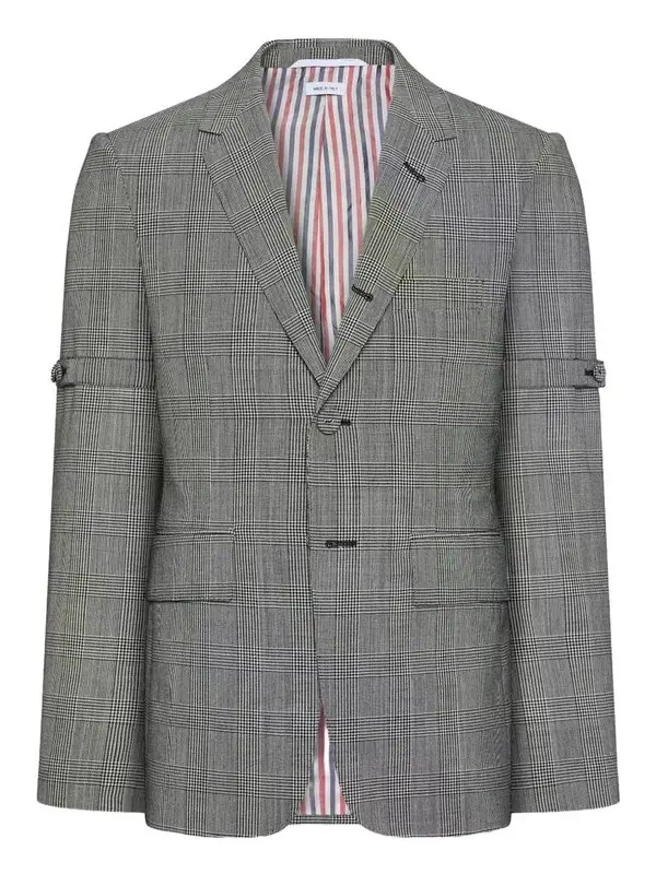 Thom Browne Prince Of Wales-patterned Blazer - Grey