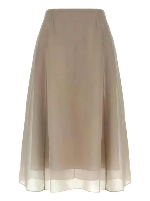 Brunello Cucinelli Circle Semi-transparent Skirt - Neutrals