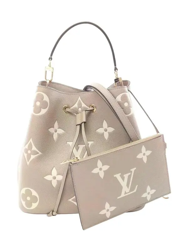 LOUIS VUITTON 2021-2025 Monogram Giant Bicolor Empreinte Neonoe Mm Bucket Bag - Brown