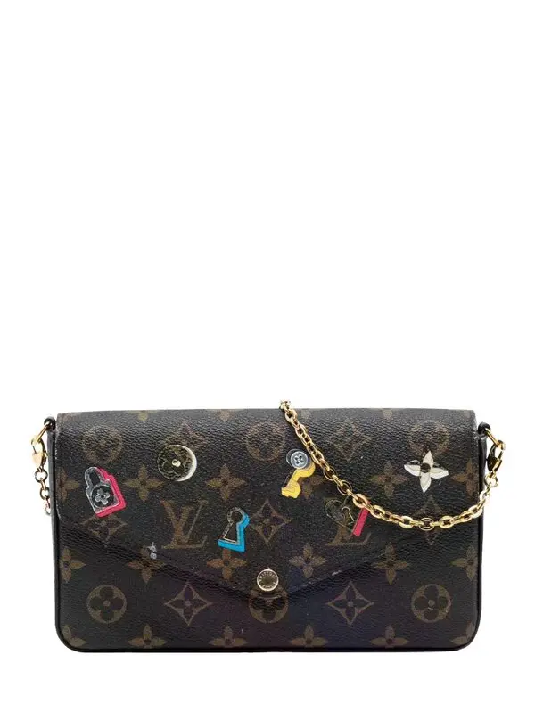 LOUIS VUITTON 2018 Monogram Love Lock Pochette Felicie - Brown