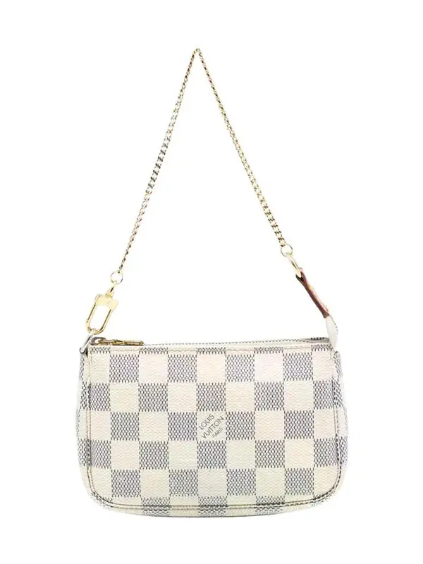 LOUIS VUITTON 2012 Damier Azur Mini Pochette Accessoires Handbag - White