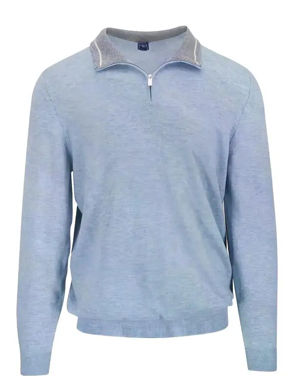 Fedeli Half-zip Long-sleeve Sweater - Blue