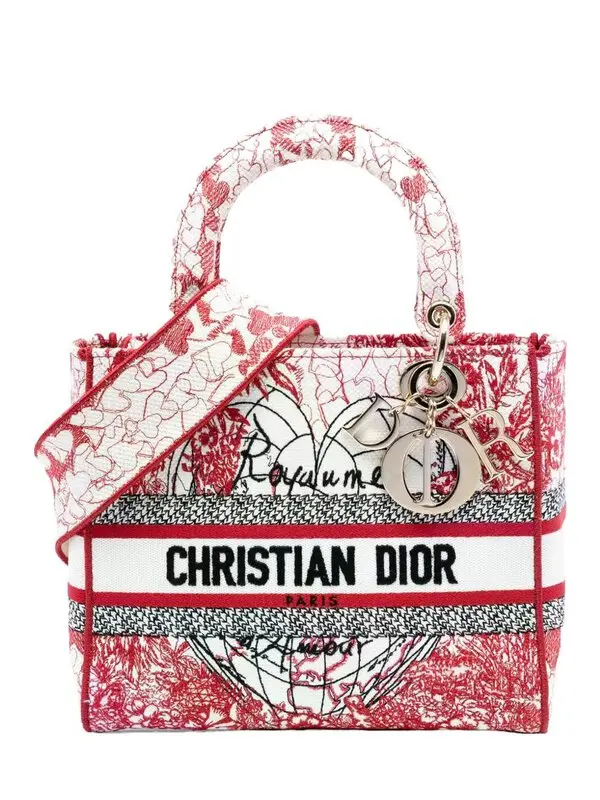Dior 2021 Dioramour Lady D-lite Medium Satchel - Red