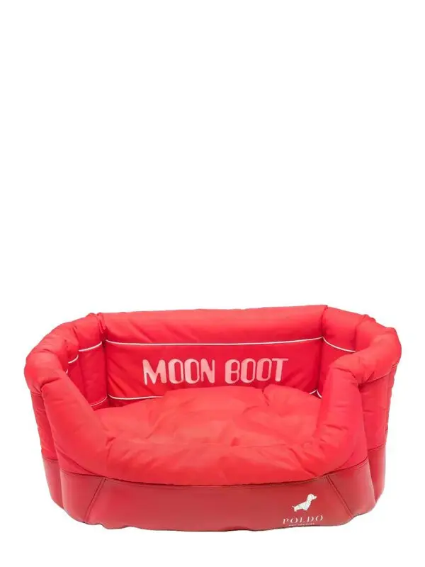 Moon Boot X Poldo Dog Couture Logo Print Dog Bed - Red