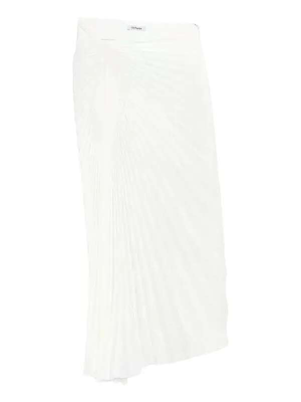 PARLOR Pleated Midi Skirt - White