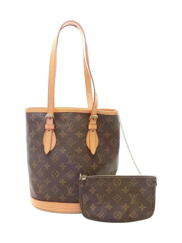 LOUIS VUITTON 2002 Monogram Pm Bucket Bag - Brown