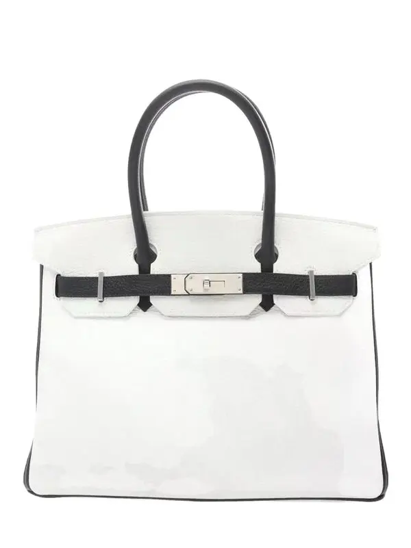 Hermès 2020 Taurillon Clemence Birkin Retourne 30 Handbag - White
