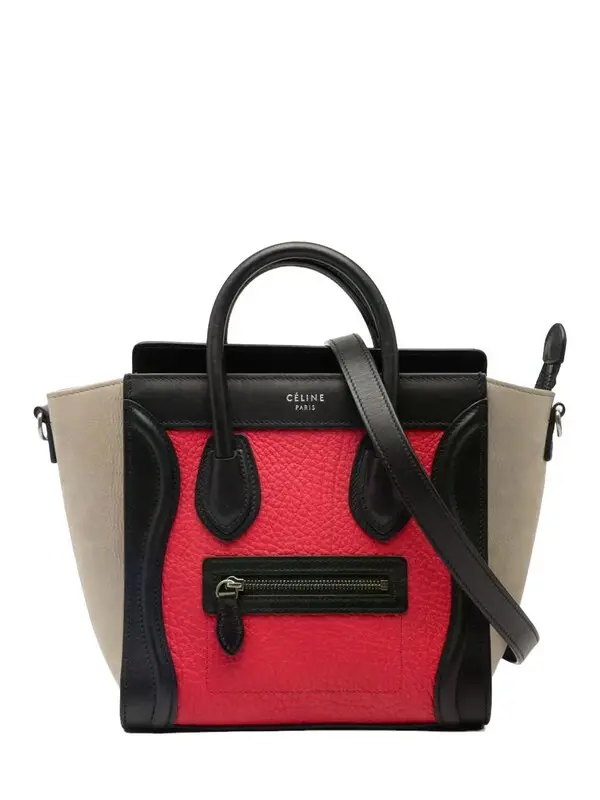 Celine 2017 Nano Tricolor Luggage Tote - Red