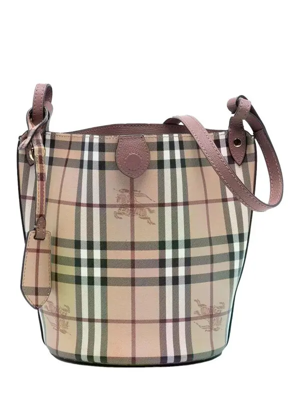 Burberry Haymarket Check Bucket Bag - Brown