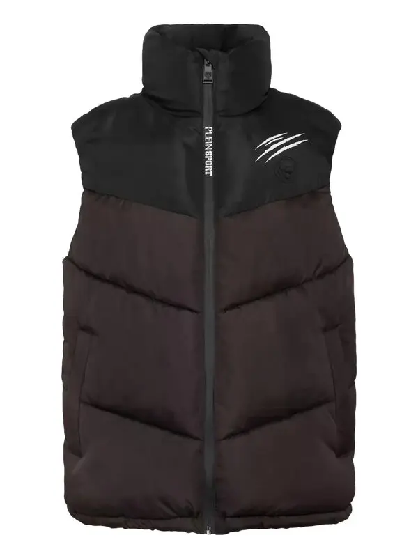 PLEIN SPORT Claw-print Quilted Vest - Brown