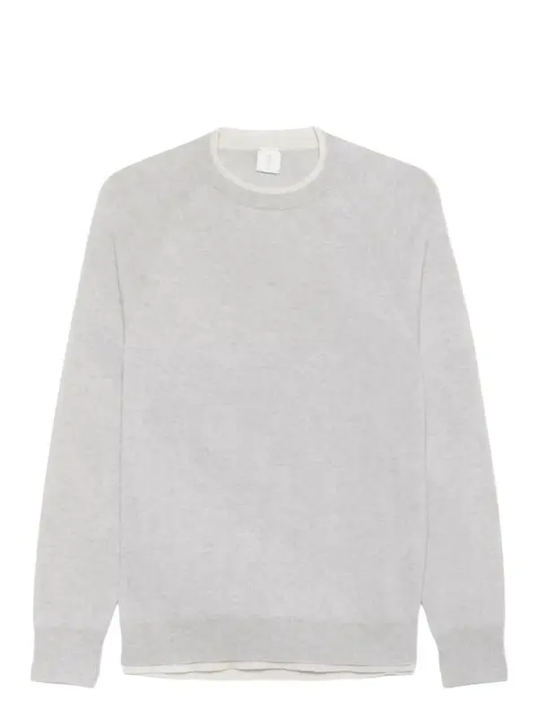 Eleventy Contrasting-trim Sweater - Grey