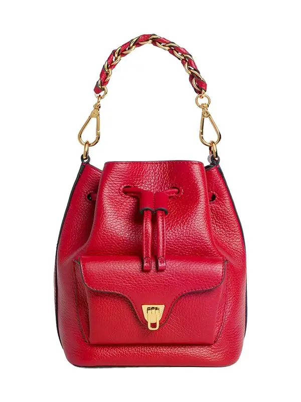 COCCINELLE Beat Generation Grained-leather Bucket Bag - Red