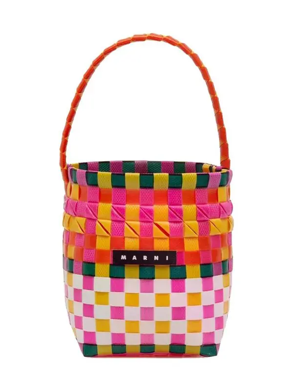 Marni Woven Plastic Basket Bucket Bag - Multicolour
