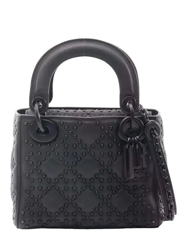 Dior 2018 Mini Lady Studded Satchel - Black