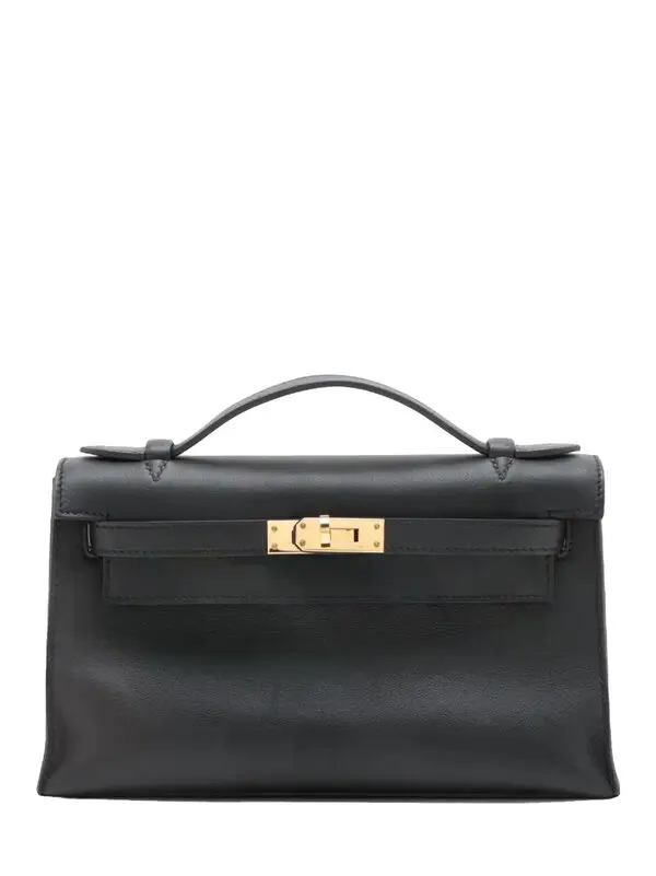 Hermès 2019 Swift Kelly Pochette 22 Handbag - Black