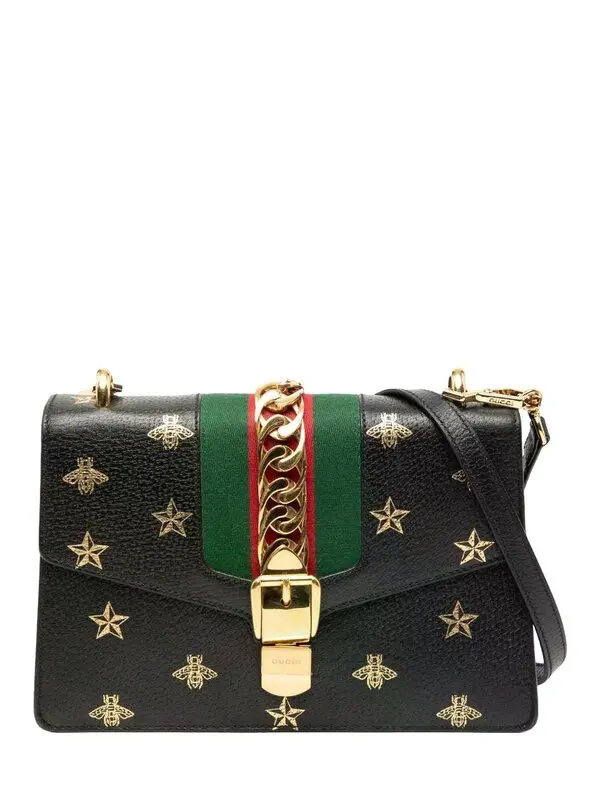 Gucci Leather Sylvie Satchel - Black