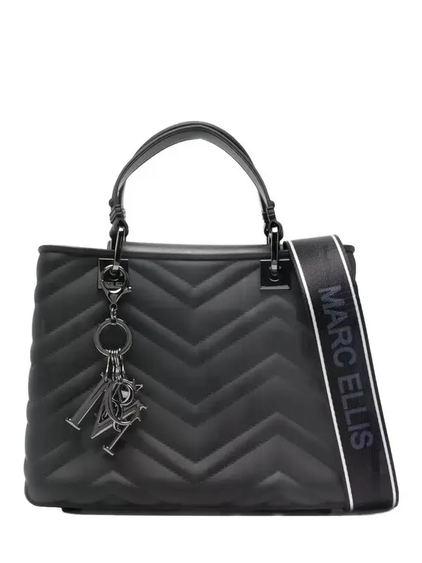 MARC ELLIS Chevron Charm Tote Bag - Black