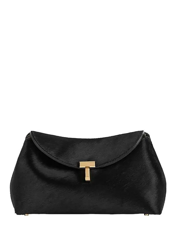 TOTEME T Lock Mini Calf Hair Clutch - Black