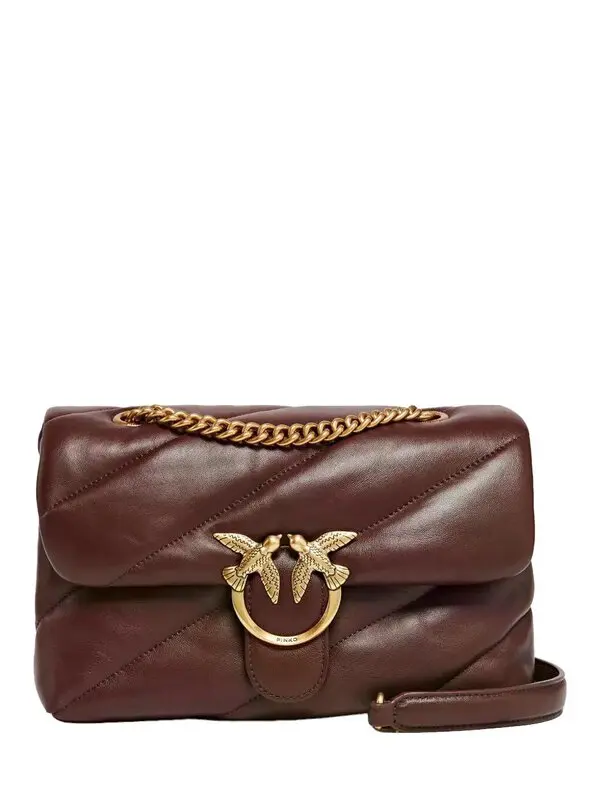 Pinko Love Quilted Cross Body Bag - Brown