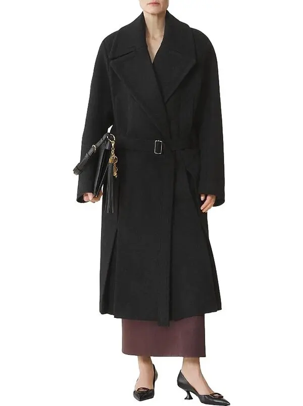 LANVIN Long Wool Pea Coat - Anthracite