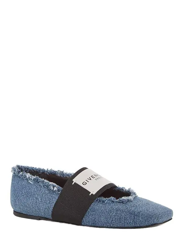 Givenchy Sliced Square Mary Jane Flats - Denim Blue