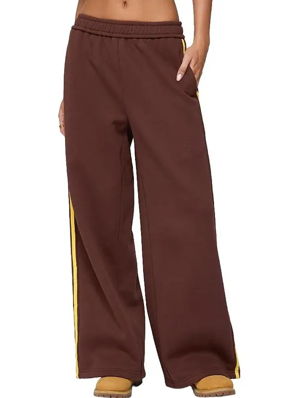 EDIKTED Sorin Contrast Striped Sweatpants - Brown