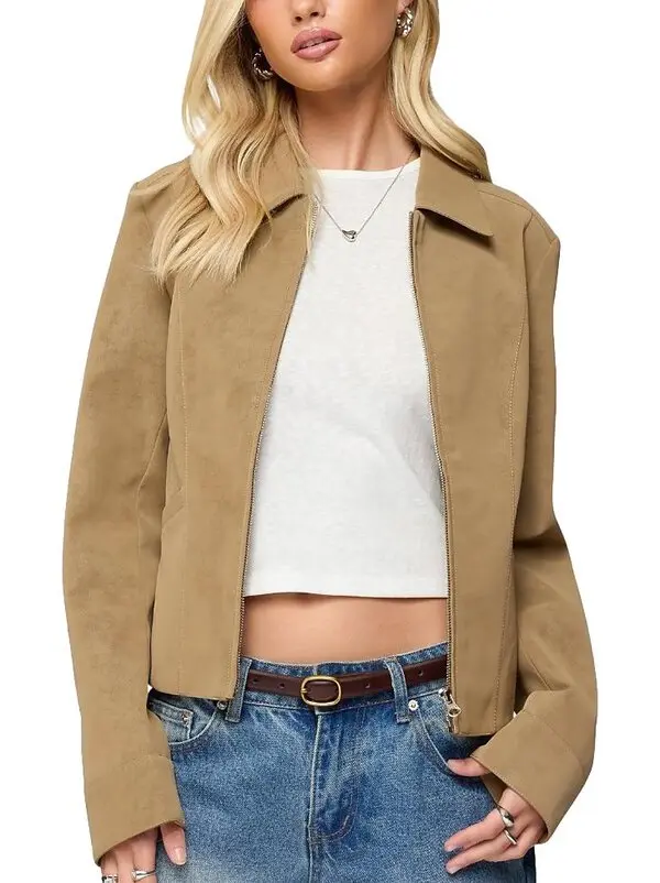 EDIKTED Cozette Faux Leather Jacket - Tan