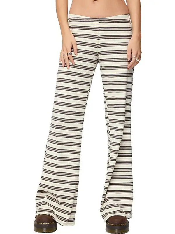 EDIKTED Avalie Striped Ribbed Pants - Mix