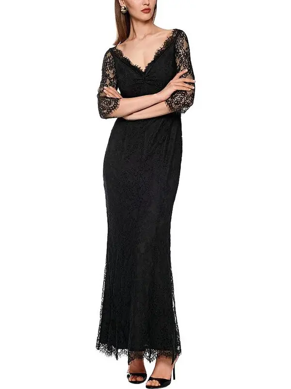 MARC CAIN Lace Maxi Dress - Black