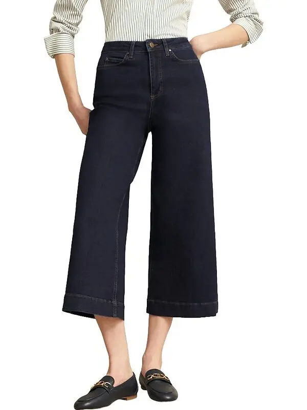 HOBBS LONDON Brinley High Rise Cropped Wide Leg Jeans - Indigo