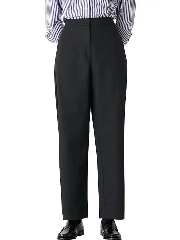 Whistles Side Pleat Tapered Trousers - Black