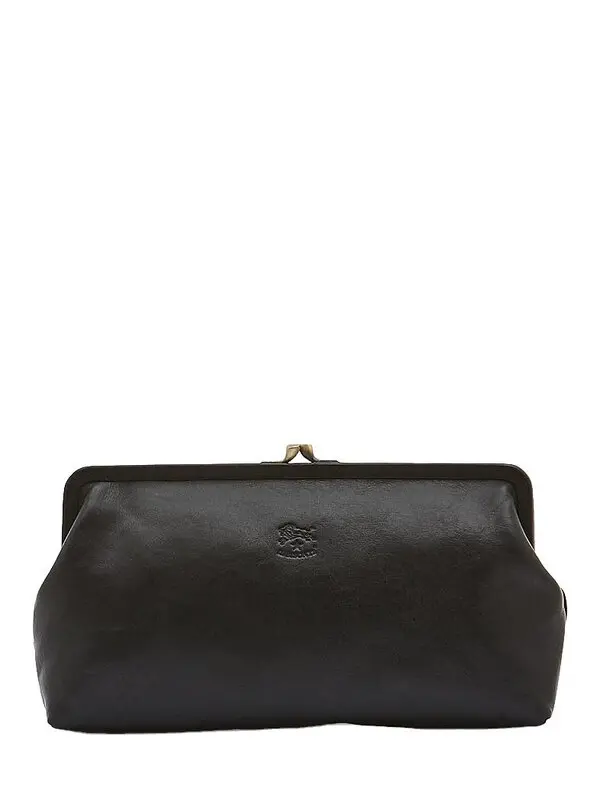 Il Bisonte Classic Manuela Leather Clutch - Black