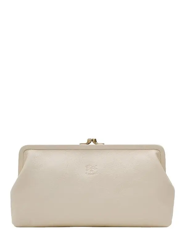 Il Bisonte Classic Manuela Leather Clutch - Milk