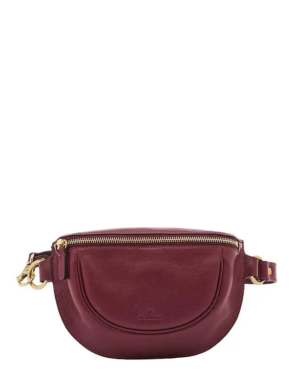 Il Bisonte Oliveta Leather Belt Bag - Black Cherry