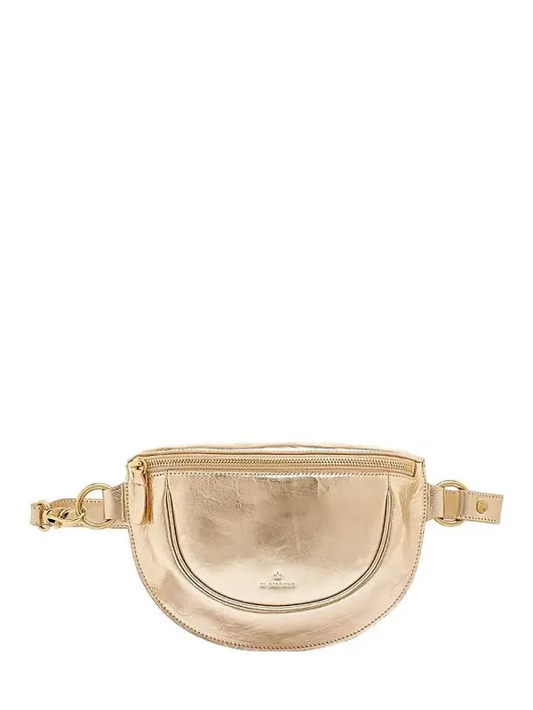 Il Bisonte Oliveta Leather Belt Bag - Platinum