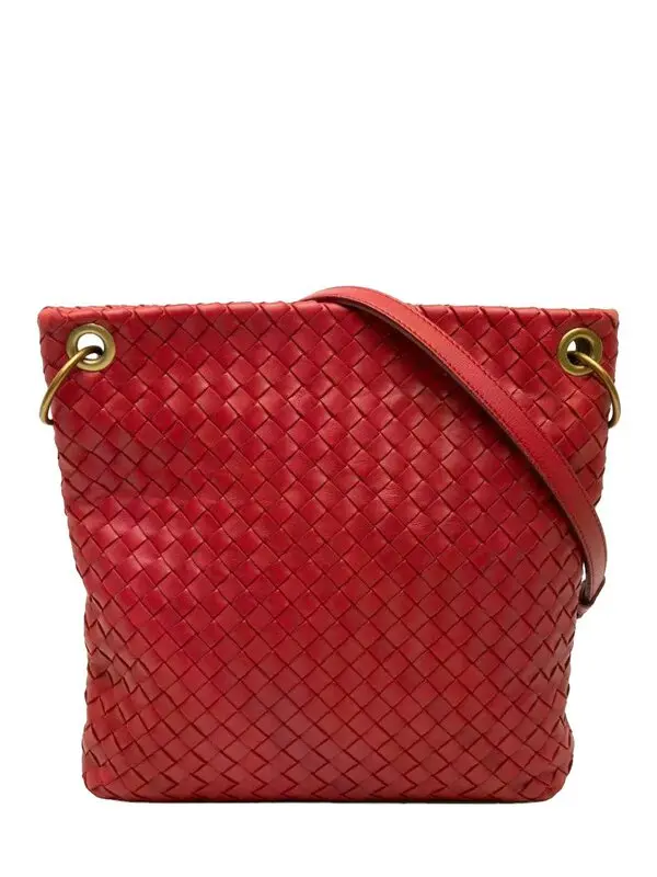 Bottega Veneta 2007 Nappa Intrecciato Crossbody Bag - Red