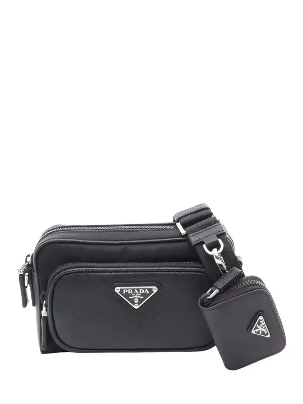 Prada Re-nylon And Saffiano Shoulder Bag - Black