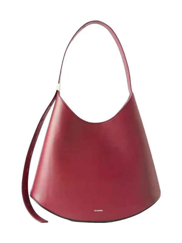 JIL SANDER Eldorado Leather Shoulder Bag - Red