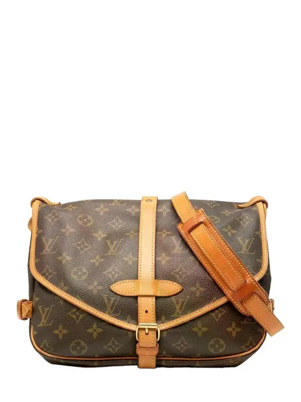 LOUIS VUITTON 1994 Monogram Saumur 30 Crossbody Bag - Brown