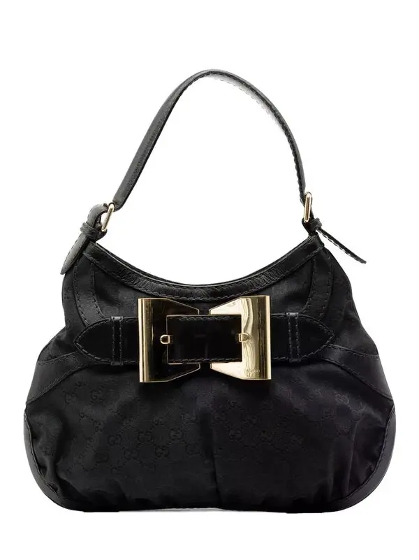 Gucci Gg Canvas Dialux Queen Hobo Bag - Black