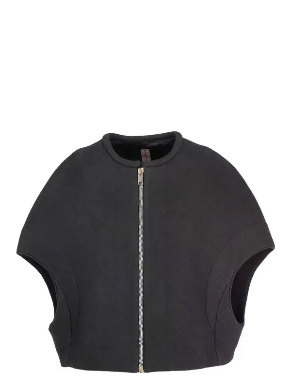 Rick Owens Cropped Sleeveless Jacket - Black