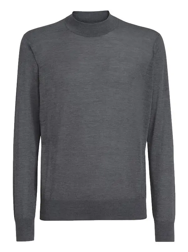 Brunello Cucinelli Turtleneck Knitwear In Silk Blend - Grey