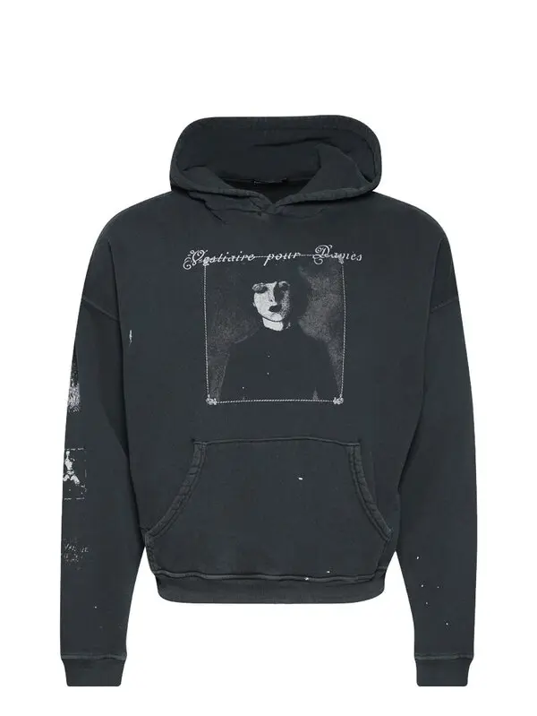 Enfants Riches Déprimés Faded Printed Hoodie - Black