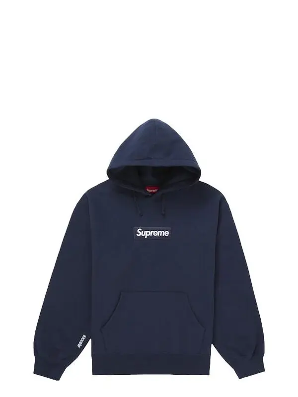 Supreme Box Logo Hooded Sweatshirt - Navy Blue