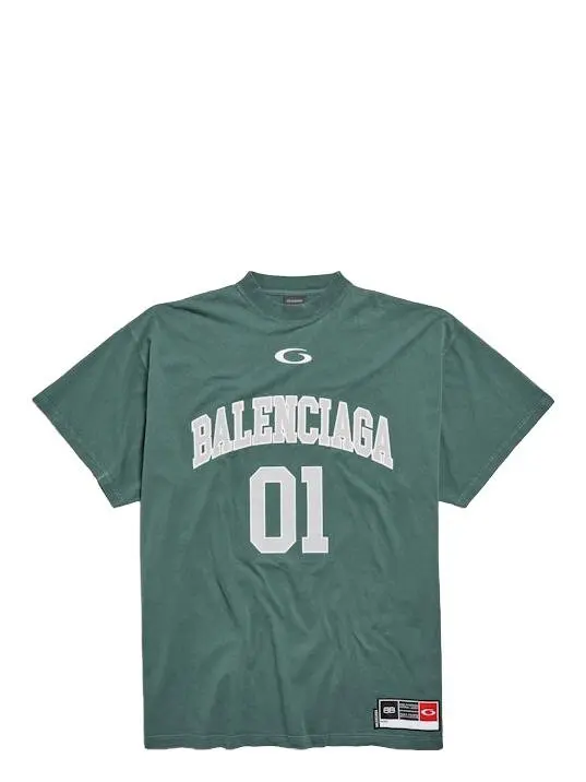 Balenciaga Oversized T-shirt - Dark Green Light Gray